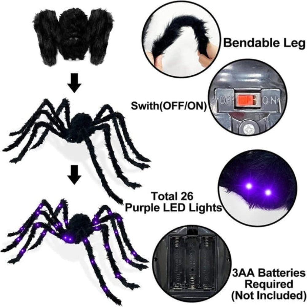 Halloween Giant Light UP LED Spider PROP – Onetify