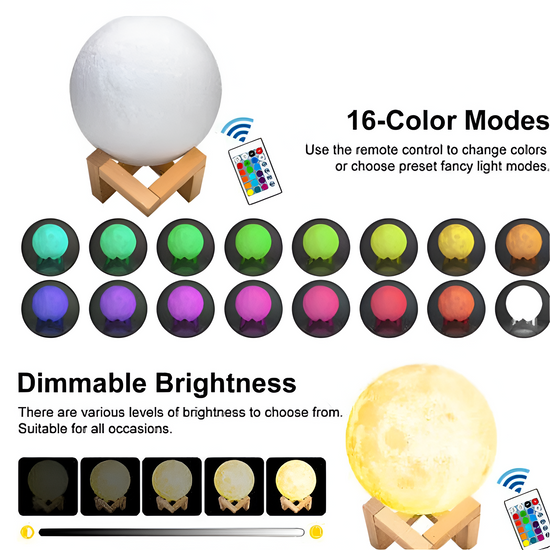 Touch Control 16 Colors Moon Lamp with Remote Control – Onetify