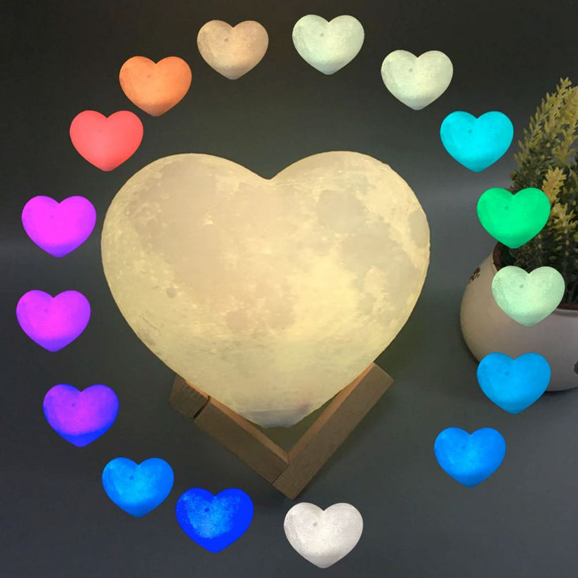 Heart Shape Touch Control Moon Glowing LED Lamp – Onetify