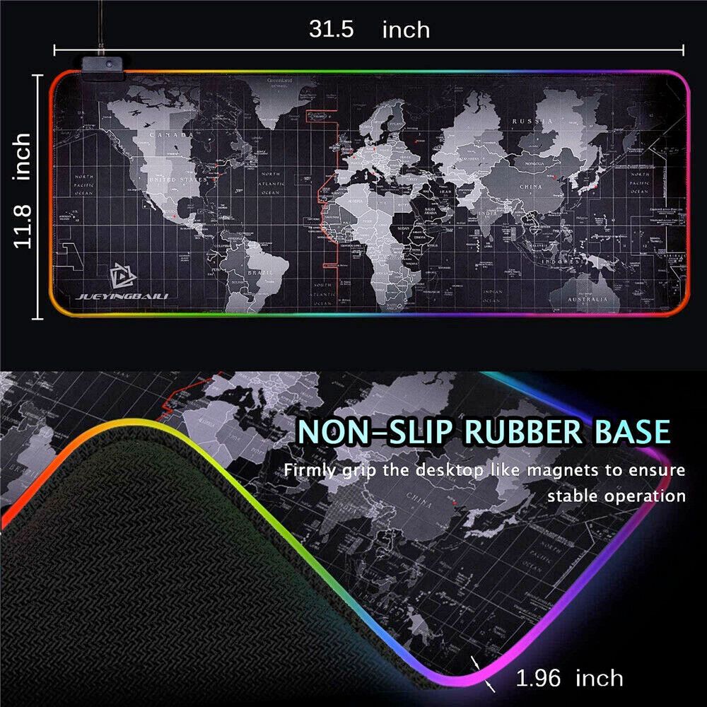 Dragon RGB Gaming Mouse Pad World Map – Onetify