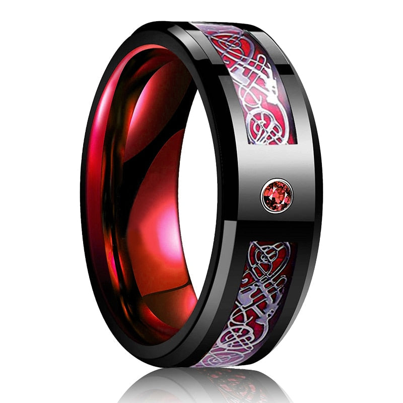 Mens Black Metal with Zircon Ring – Onetify