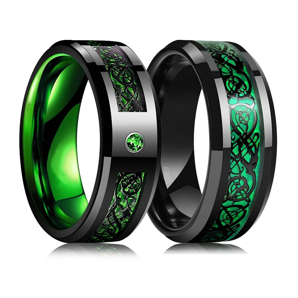 Mens Black Metal with Zircon Ring – Onetify