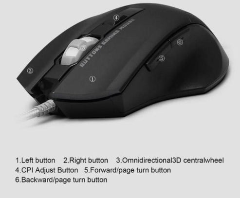 6 Buttons 2500 DPI LED Optical Wired Gaming Mouse – Onetify