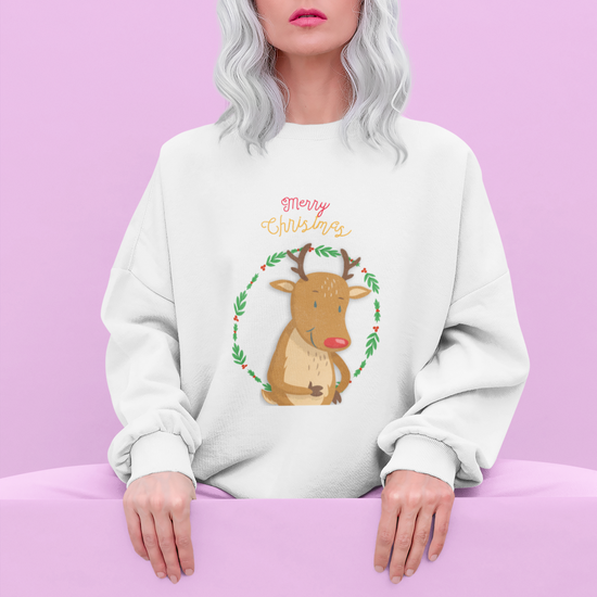 Womens Reindeer Crewneck Sweatshirt – Onetify