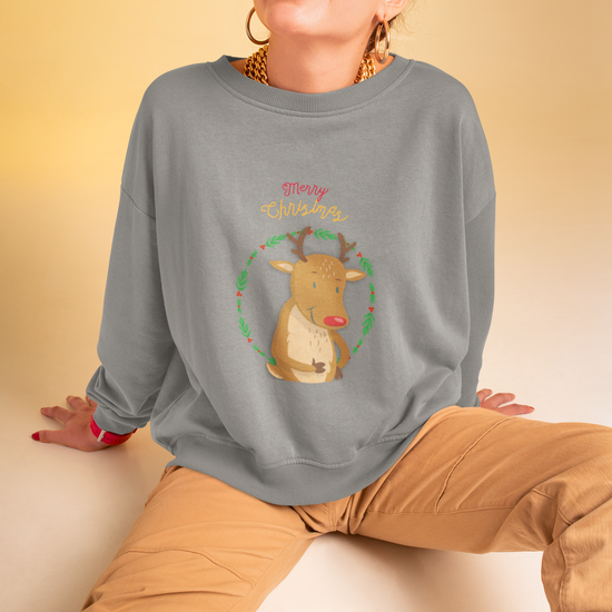 Womens Reindeer Crewneck Sweatshirt – Onetify