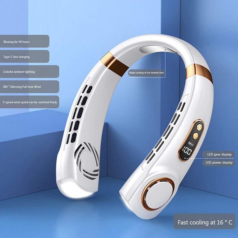 Wearable 5 Speed Fan with LED – Onetify