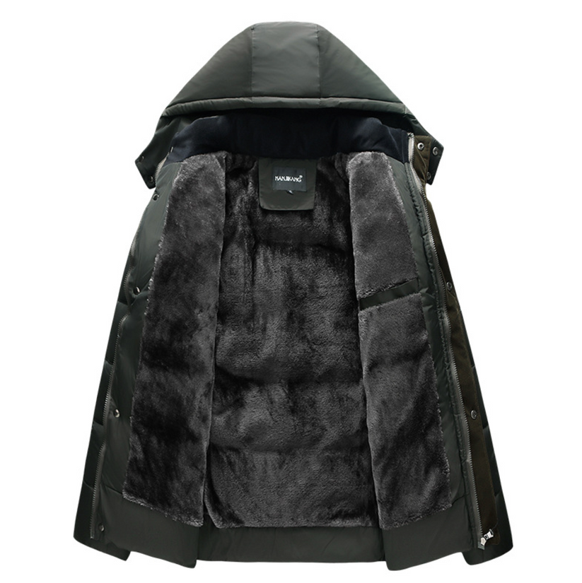 Mens Winter Zipper Coat with Detachable Hood – Onetify