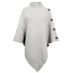 Womens Turtleneck Poncho With Side Buttons Details – Onetify