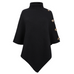 Womens Turtleneck Poncho With Side Buttons Details – Onetify