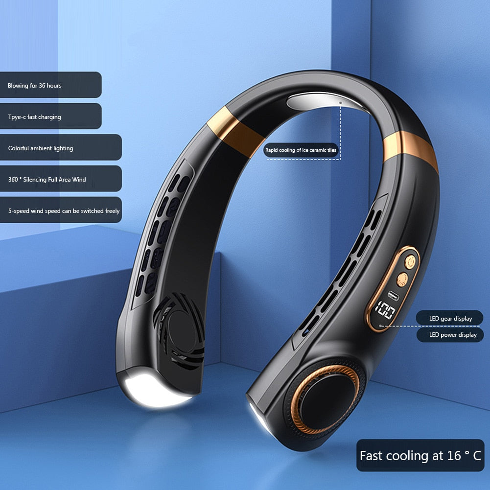 Wearable 5 Speed Fan with LED – Onetify