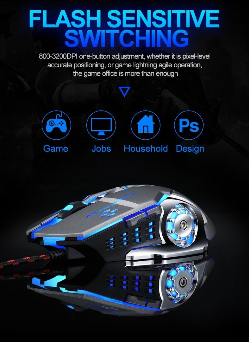 Professional 8D 3200DPI Adjustable Wired Optical LED Gaming Mouse – Onetify