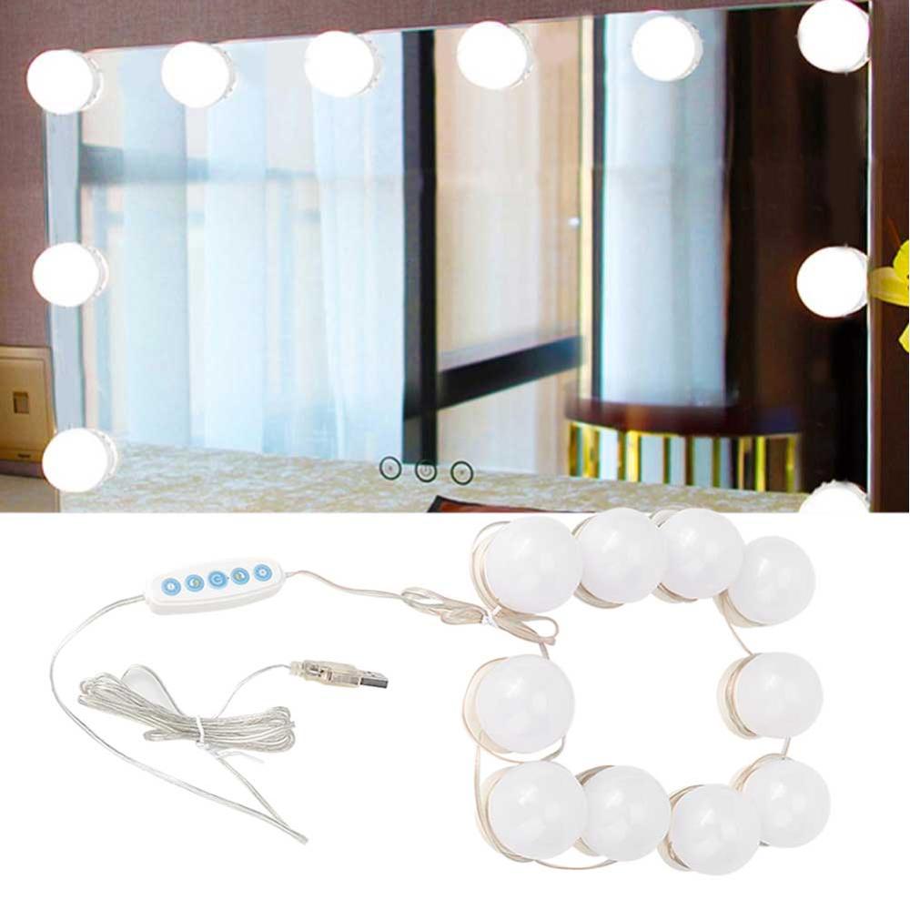Dressing Table LED Adjustable Brightness Lights 10 Light Bulbs Set ...