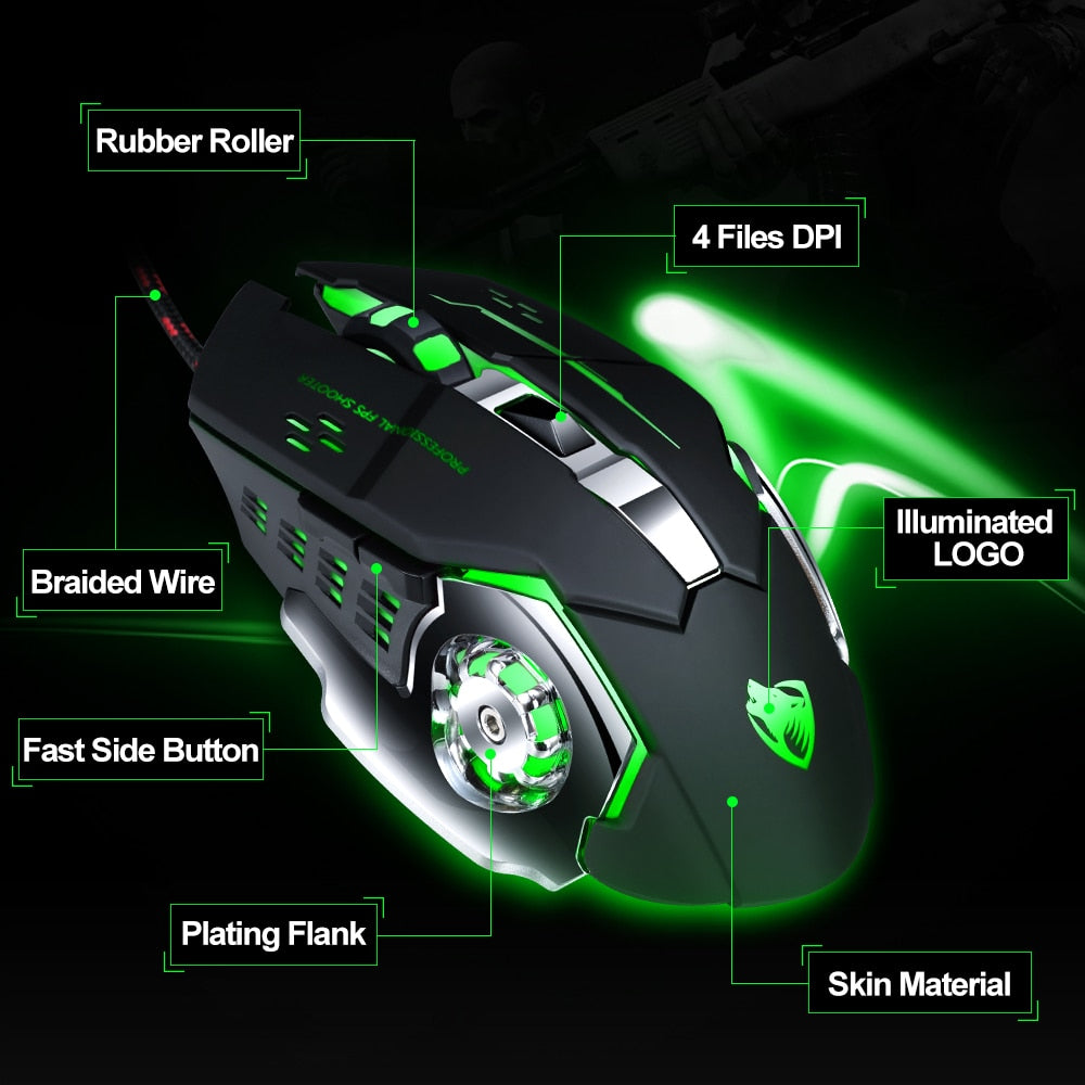 Professional 8D 3200DPI Adjustable Wired Optical LED Gaming Mouse – Onetify