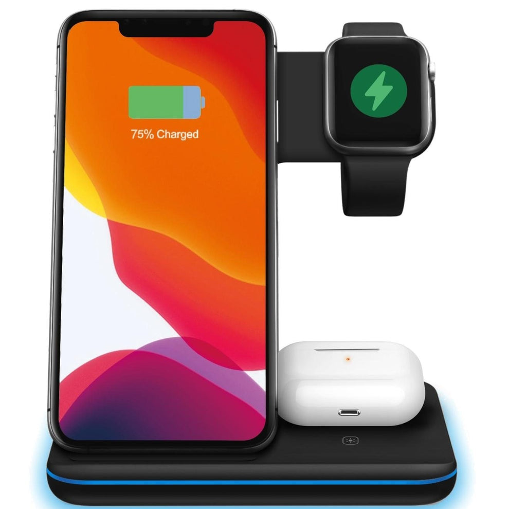 Ninja 15W 3 in 1 Fast Wireless Charging Station for Mobile Phones – Onetify