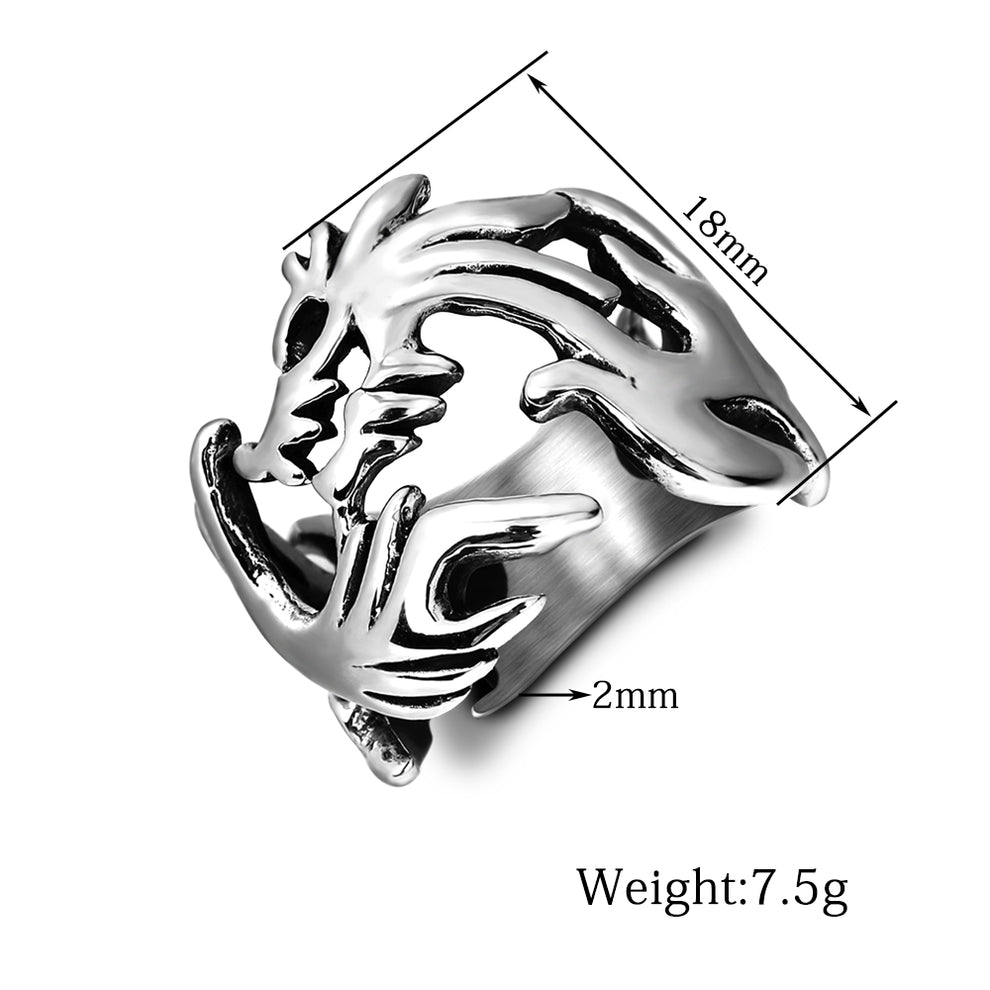 Mens Stainless Steel Dragon Flame Design Ring – Onetify