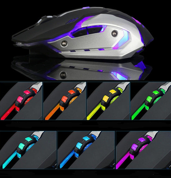 Dragon Stealth 7 Wireless Silent LED Backlit USB Optical Gaming Mouse ...