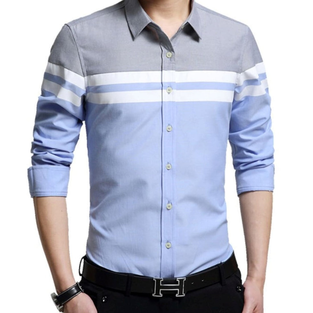 Mens Color Block Button Front Shirt – Onetify