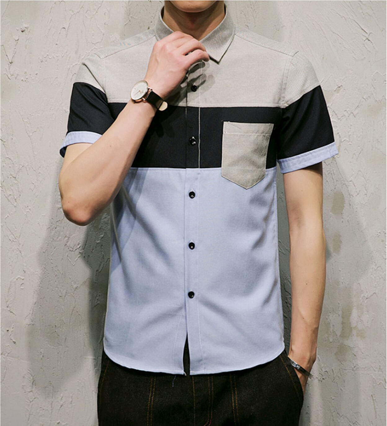 Mens Color Block Shirt – Onetify